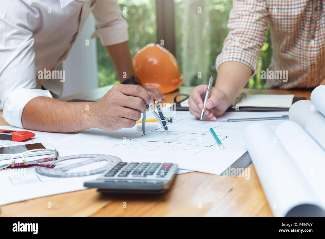 Engineer and Architect concept, Engineer Architects and real estate ...