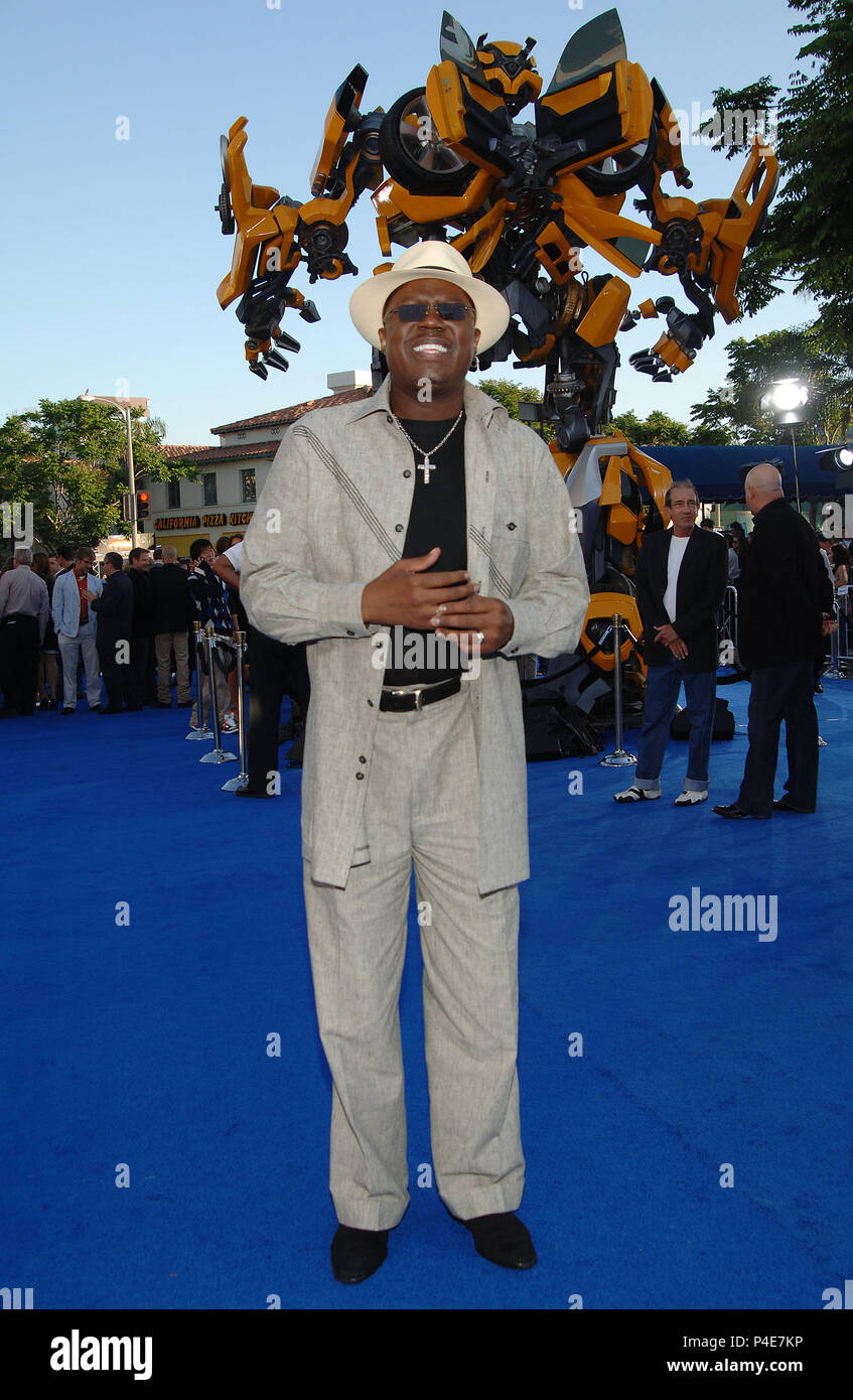 Bernie Mac arriving at the TRANSFORMERS Premiere at the Westwood Village Theatre in Los Angeles ...