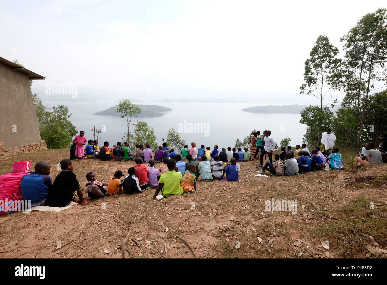 Rwanda, Burera lake, surrounding of Kidaho, Holy Mass Stock Photo - Alamy