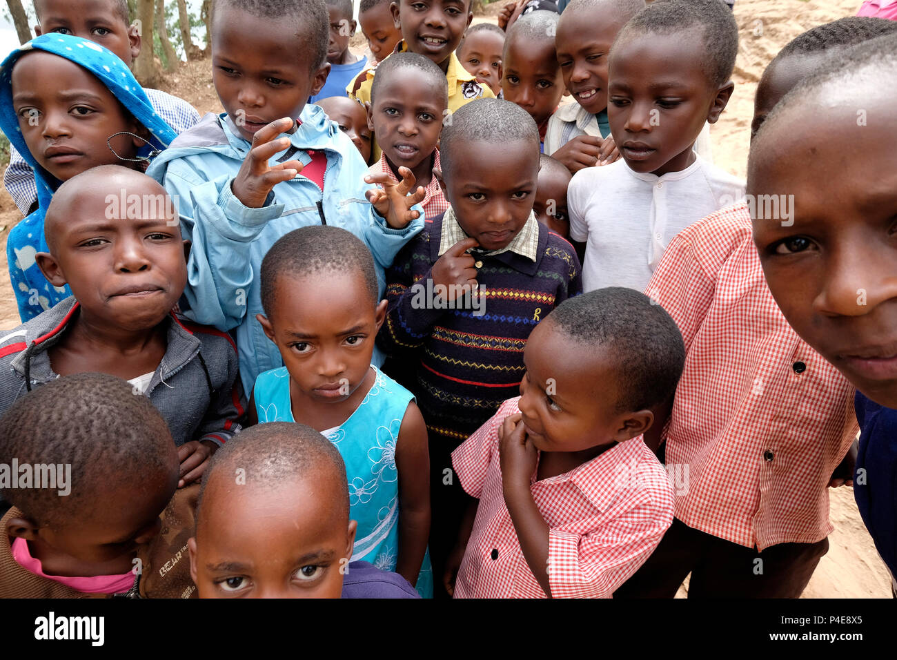 Rwanda, Burera lake, surrounding of Kidaho, children Stock Photo - Alamy