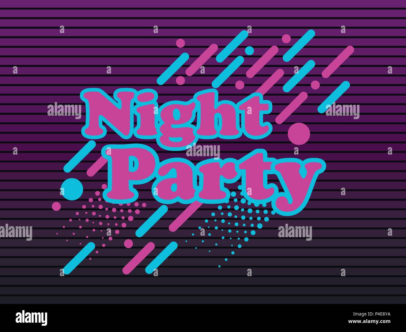 Night party, abstract background in the style of 80's, with geometric ...