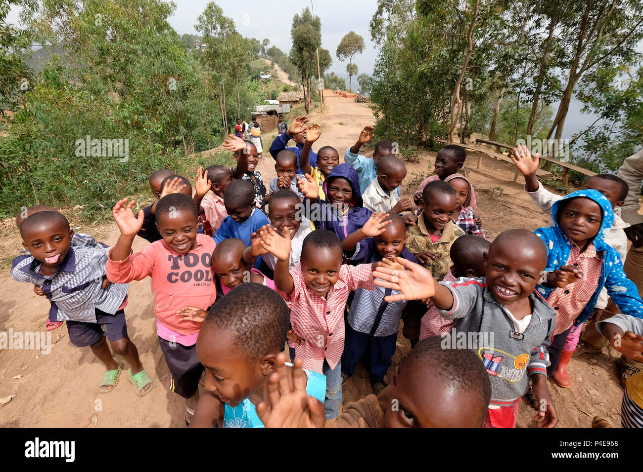 Rwanda, Burera lake, surrounding of Kidaho, children Stock Photo - Alamy