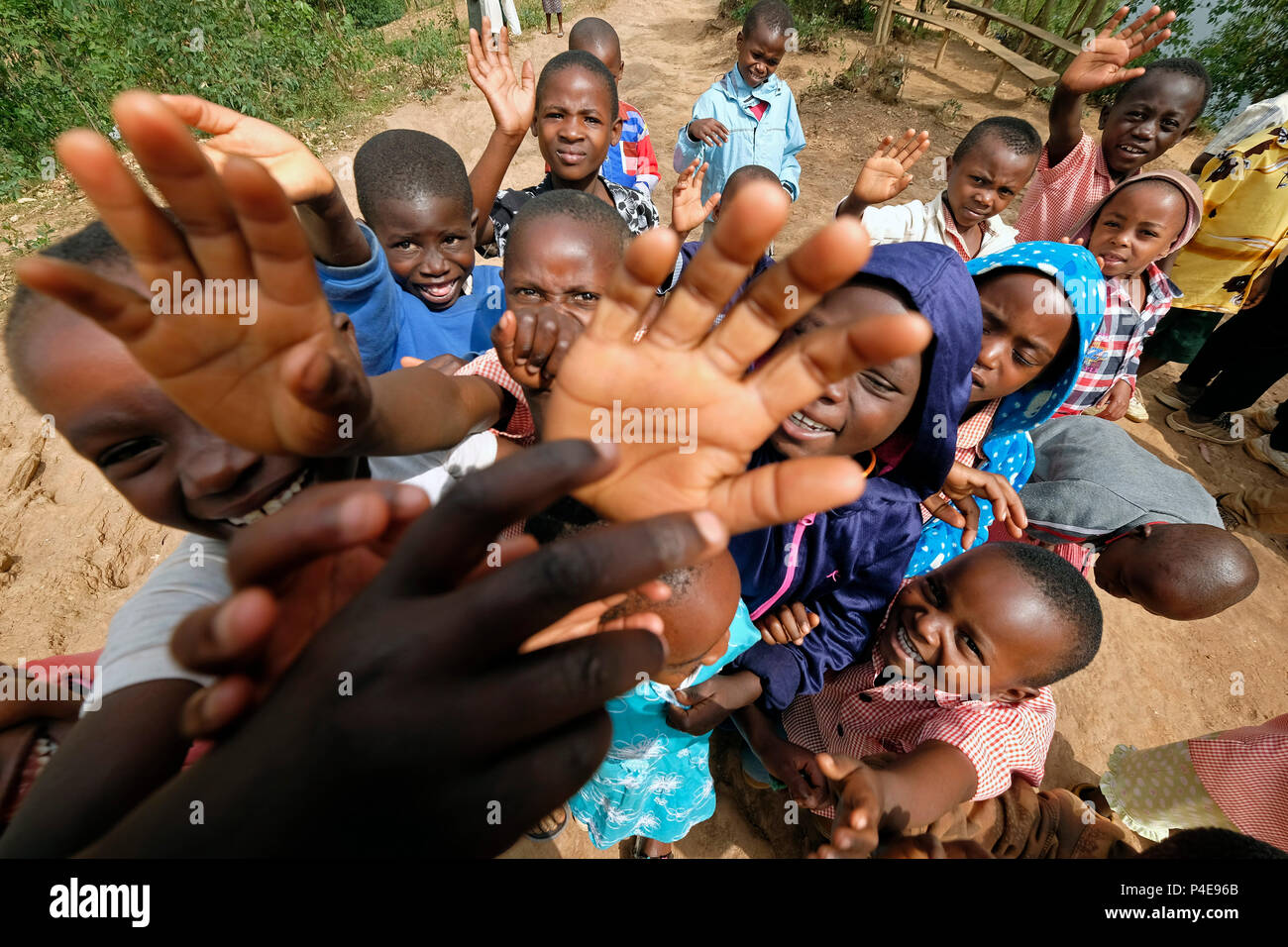 Rwanda, Burera lake, surrounding of Kidaho, children Stock Photo - Alamy
