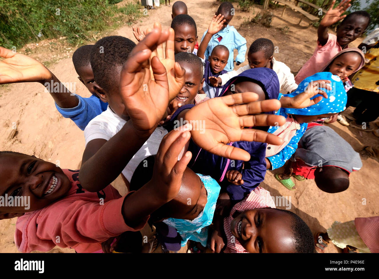 Rwanda, Burera lake, surrounding of Kidaho, children Stock Photo - Alamy