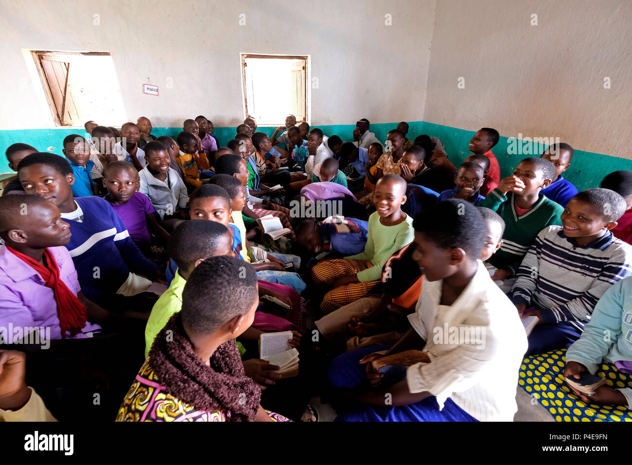 Rwanda, Burera lake, surrounding of Kidaho, local school Stock Photo ...