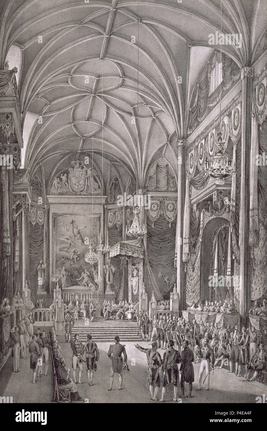 JURA DE ISABEL II COMO PRINCESA DE ASTURIAS EN 1833 EN LA IGLESIA DE ...