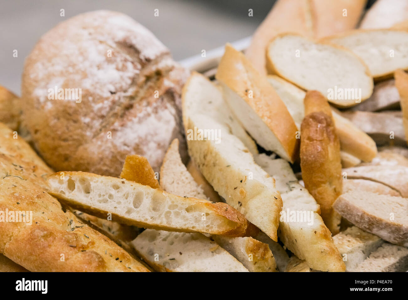 Large bowl of freshly Italian Bread for catering at a corporate event ...