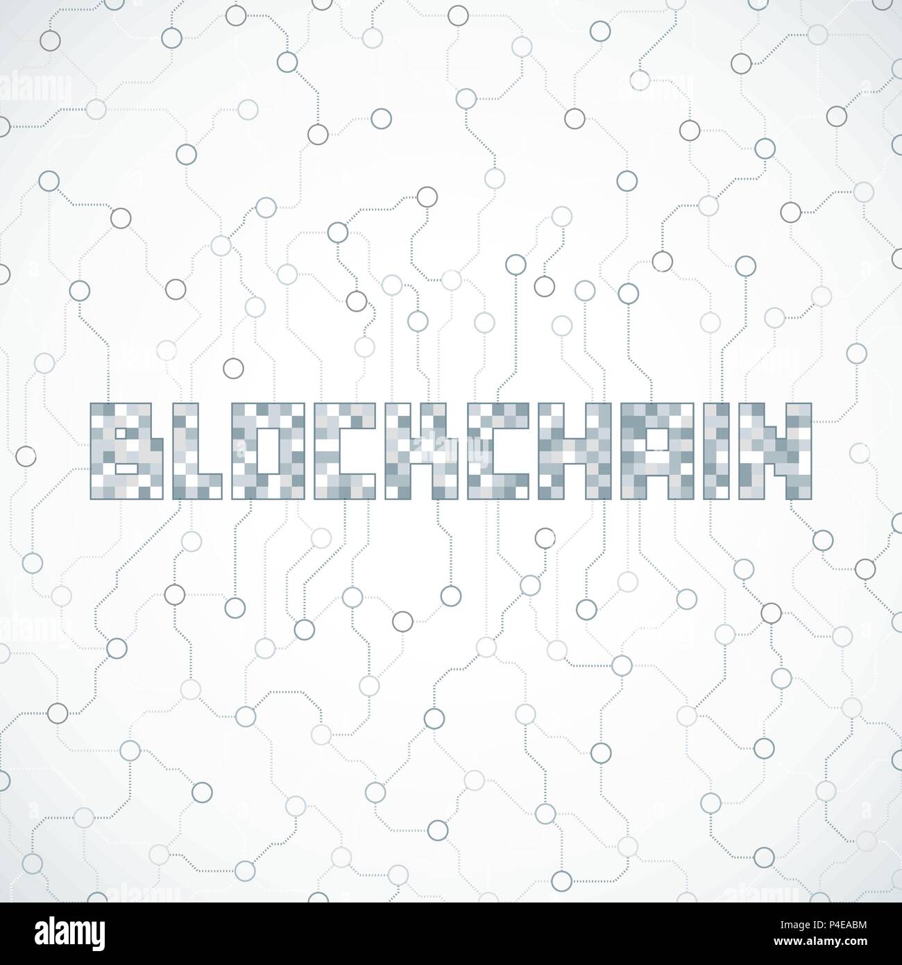 Vector Monochrome Grey Tones Design Peer To Peer Distributed Database Blockchain Technology