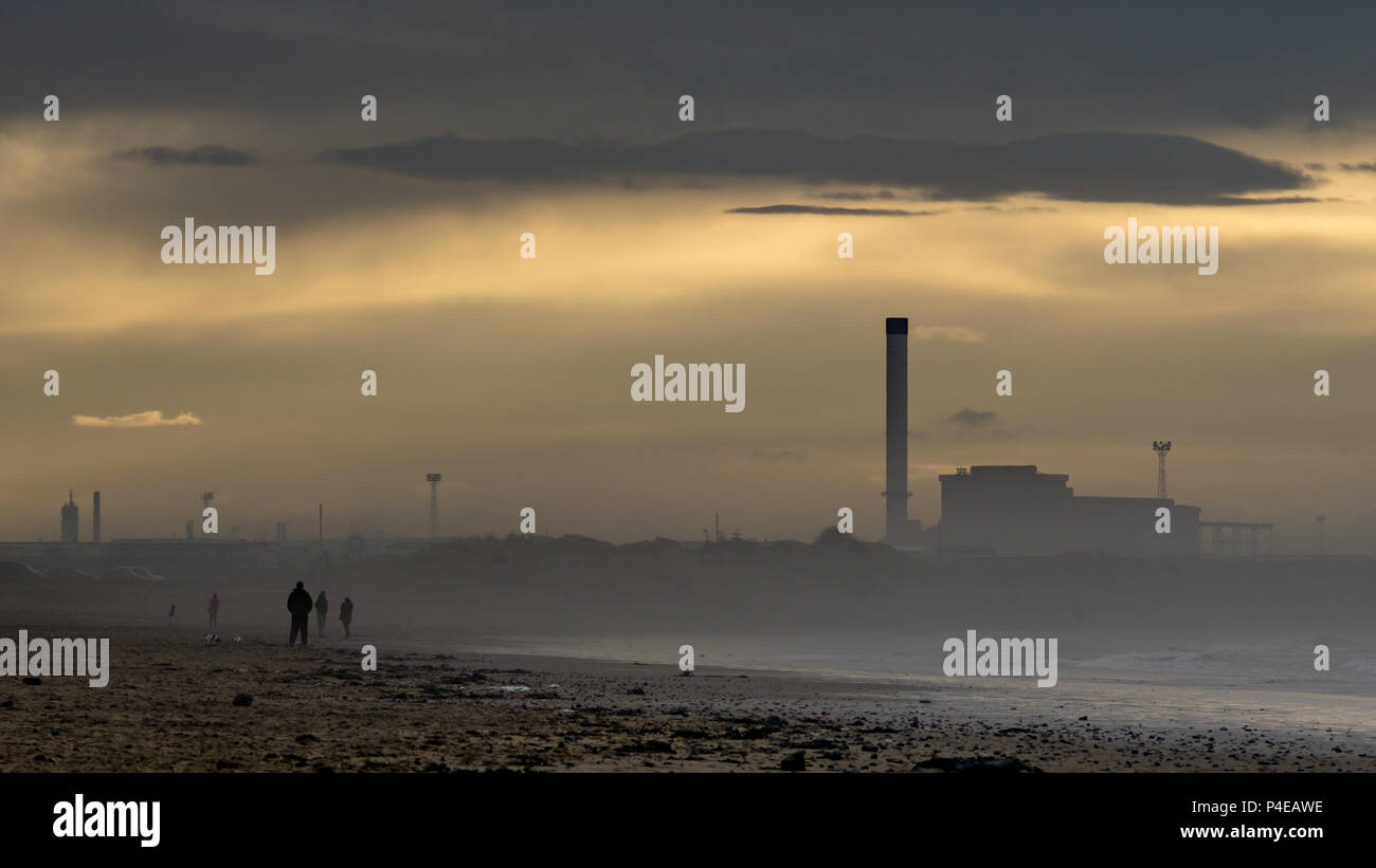 Redcar sunset with industrial background. Redcar is located on the ...