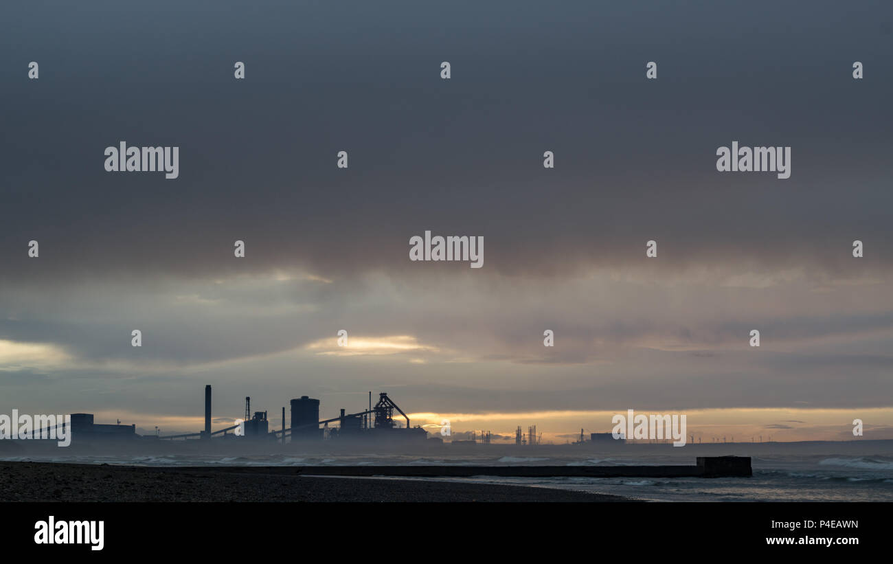 Redcar sunset with industrial background. Redcar is located on the ...