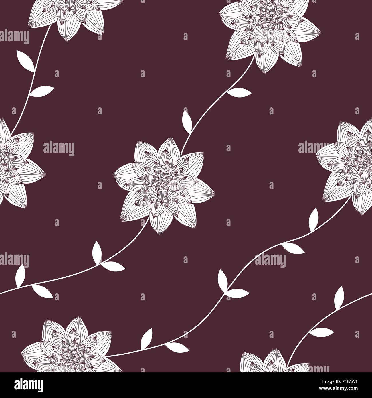 Vector seamless, repeating luxury texture patterns with flowers and ...