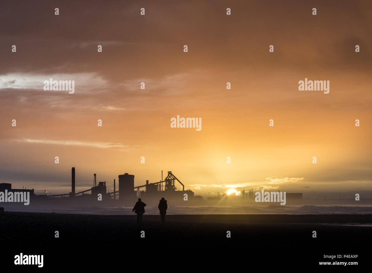 Redcar sunset with industrial background. Redcar is located on the ...