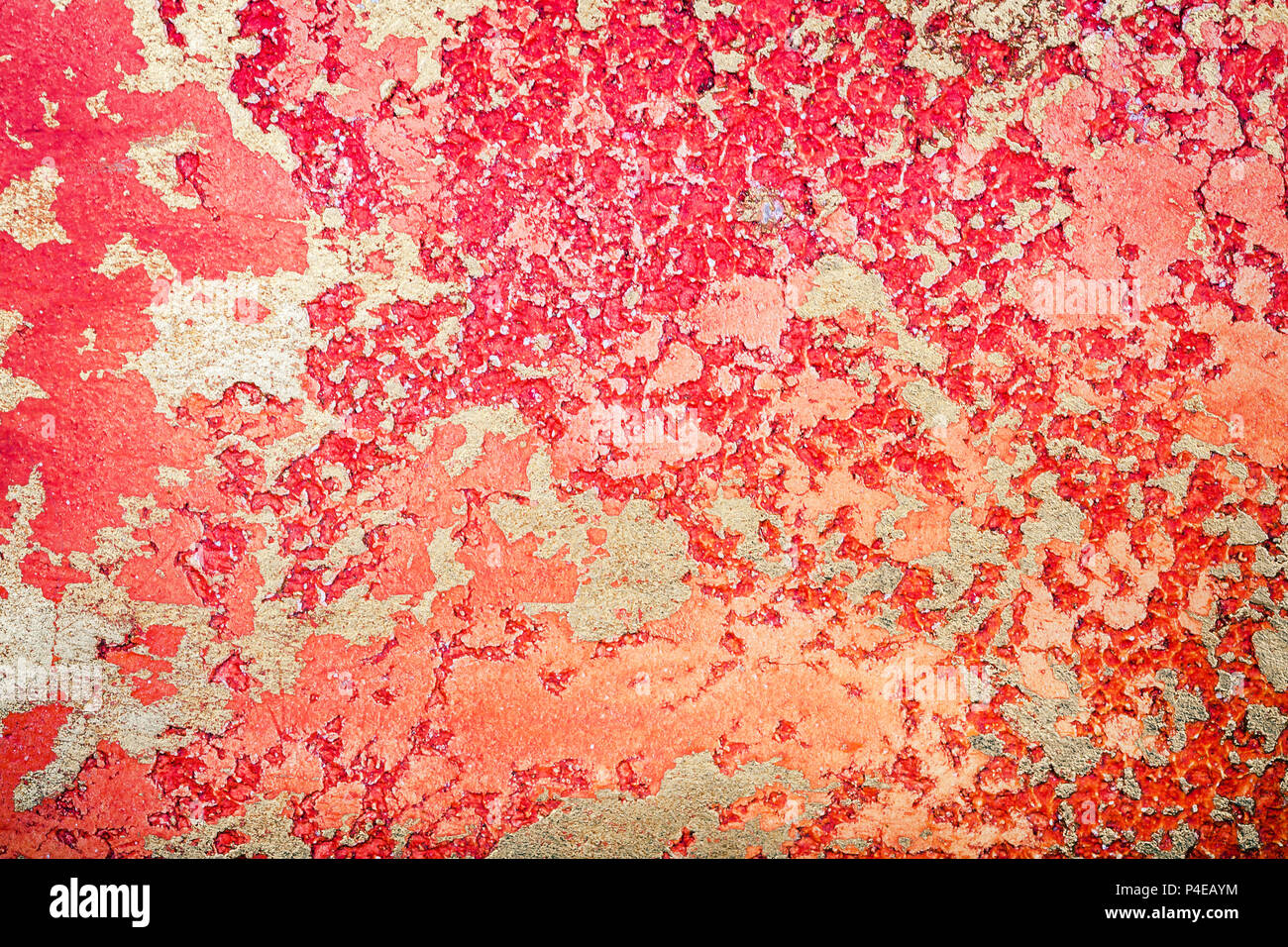 Yellow golden and red messy wall stucco texture background. Decorative ...