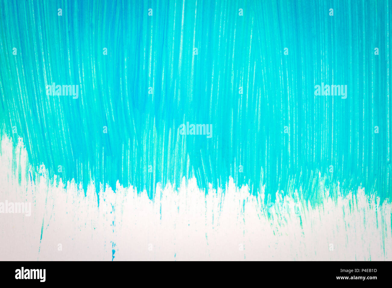 Abstract brushed cyan hand painted acrylic background, creative ...