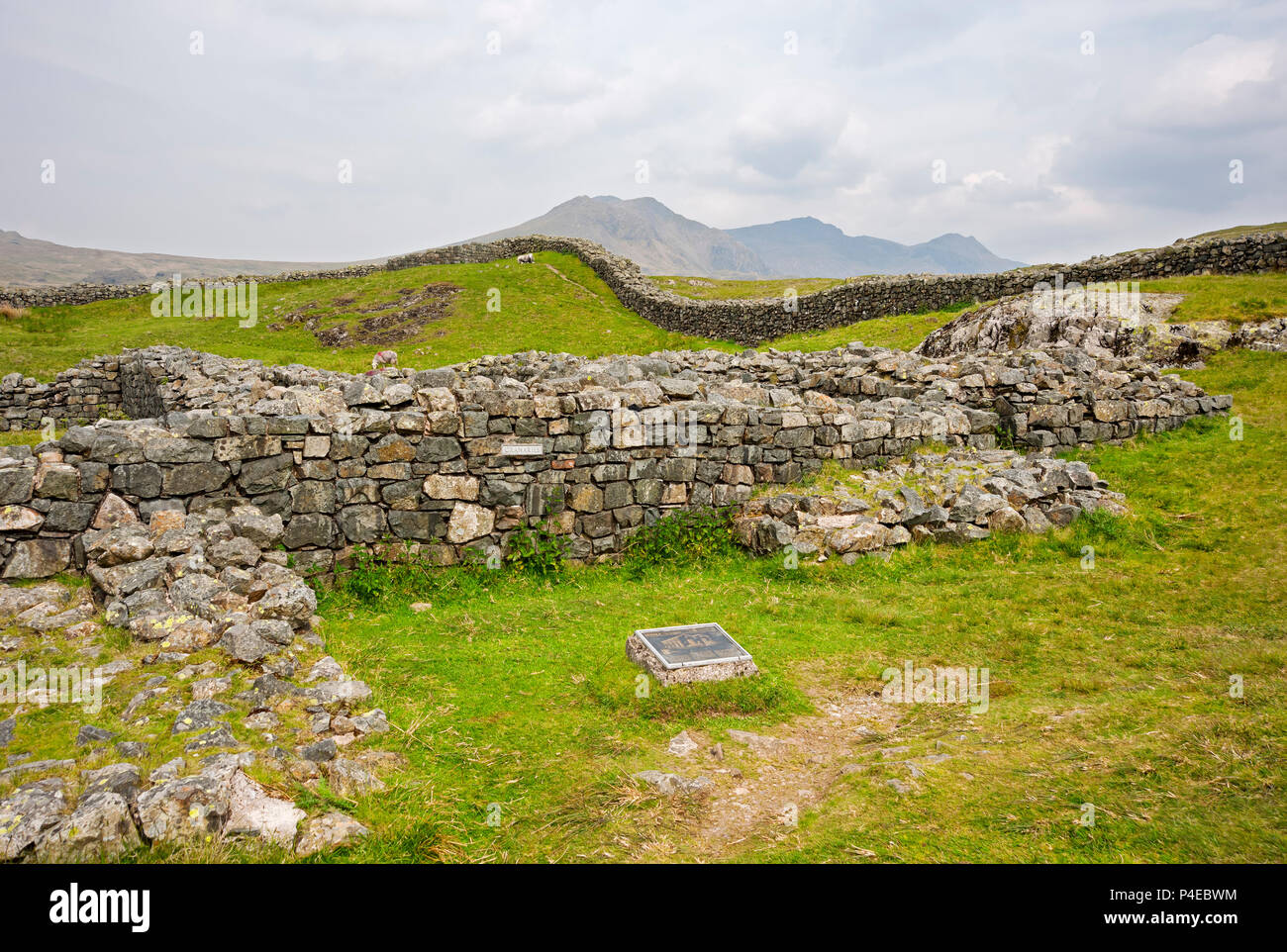 Remains of Hardknott Roman Fort Mediobogdum Hardknott Pass Lake ...
