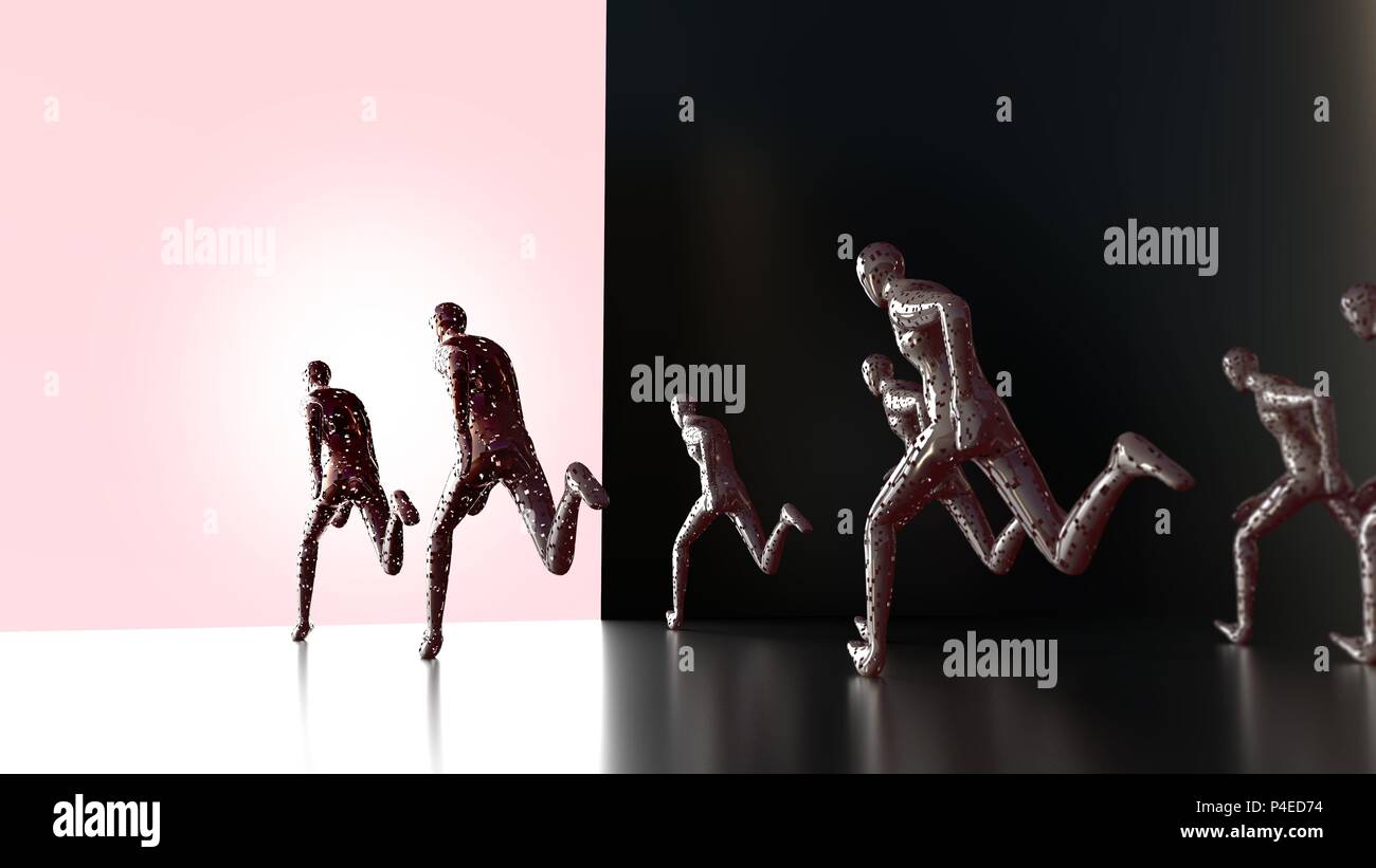 Computer graphics of running men | usage worldwide Stock Photo - Alamy