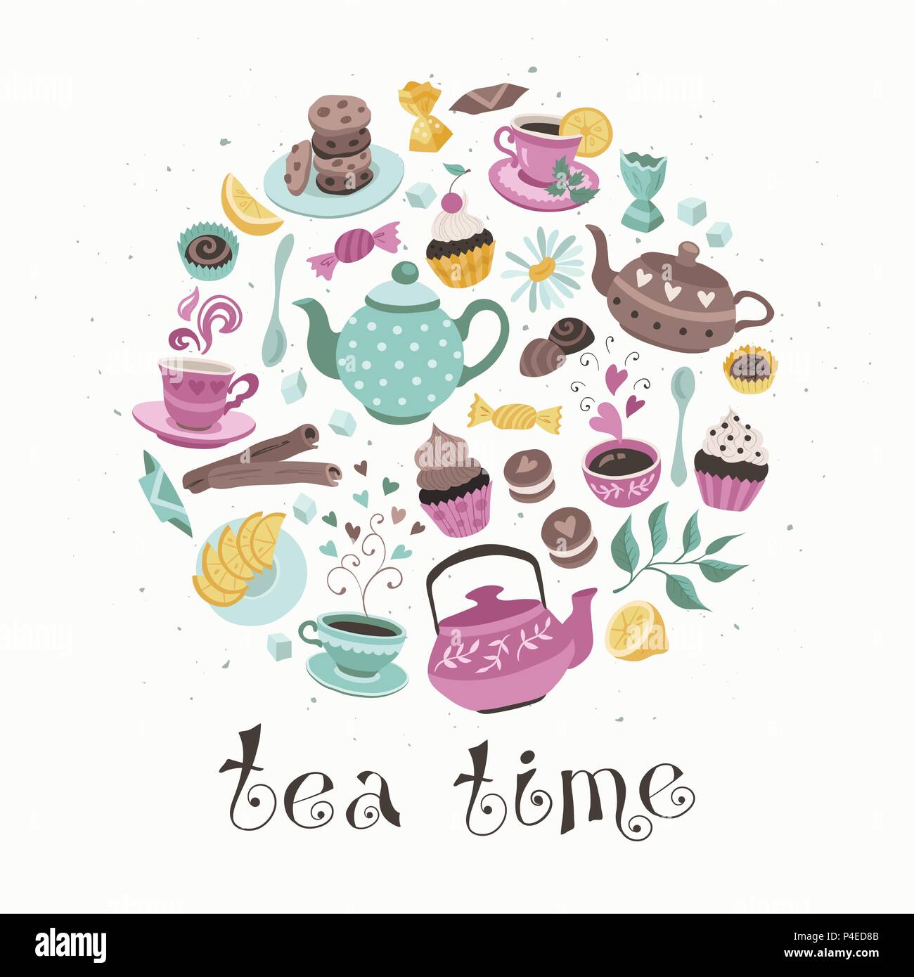 tea circle poster Stock Vector Image & Art - Alamy