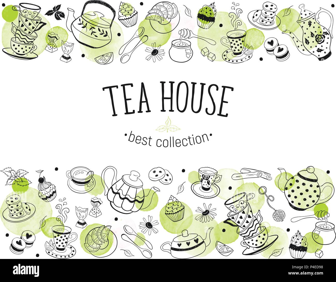 Watercolor tea Stock Vector Images - Alamy