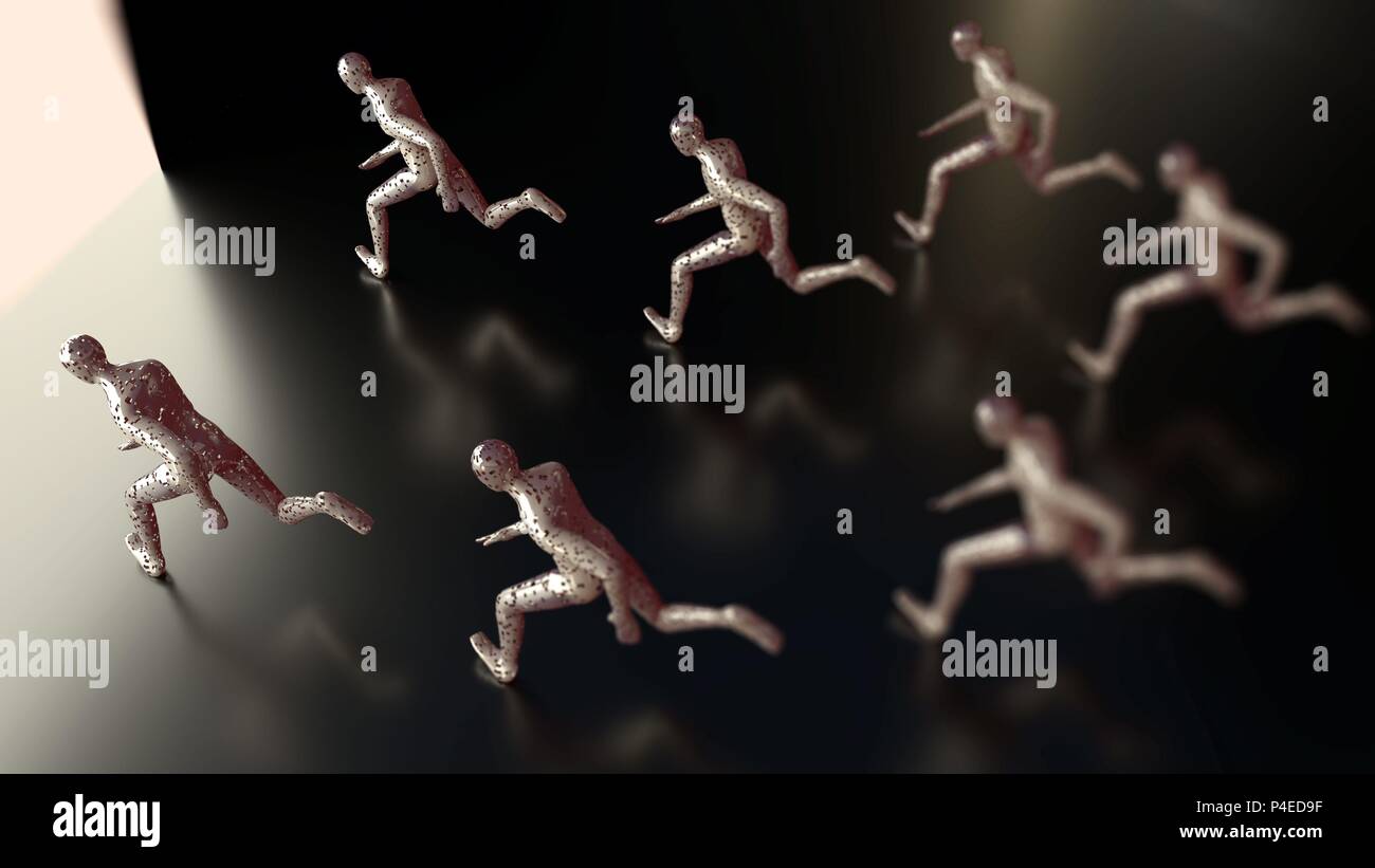Computer graphics of running men | usage worldwide Stock Photo - Alamy