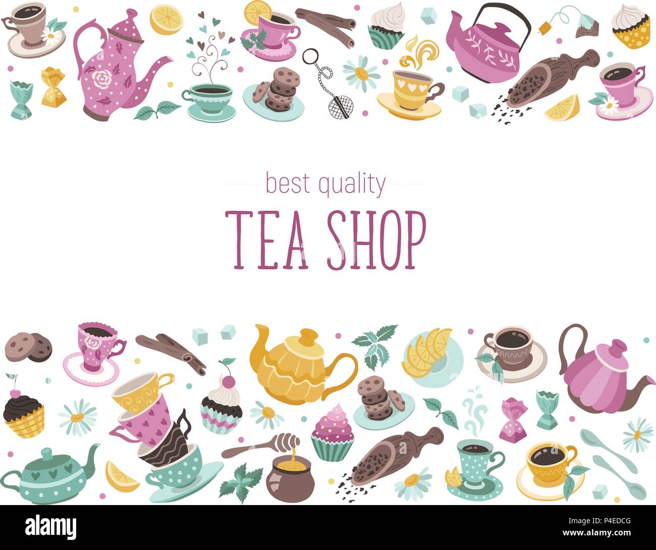 tea horisontal poster Stock Vector Image & Art - Alamy