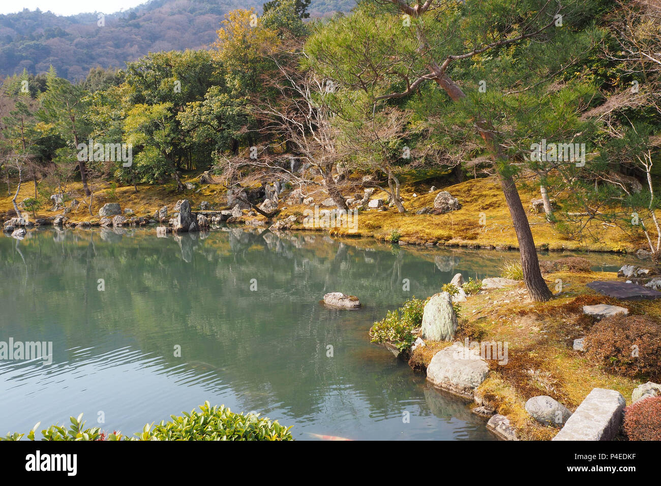 Zen garden of the tenryu-ji temple, Arashiyama Kyoto Japan Stock Photo ...