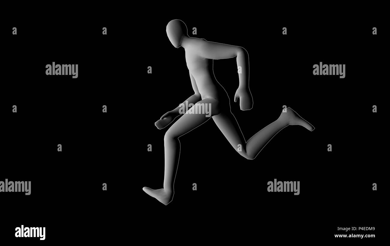 Computer graphics of running men | usage worldwide Stock Photo - Alamy