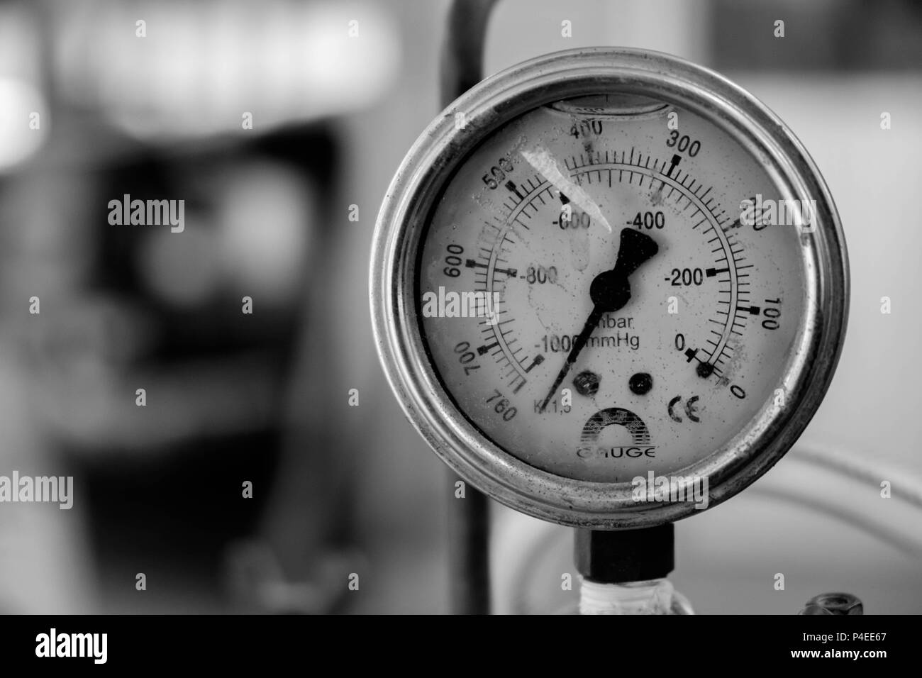 Pressure gauge control valve Black and White Stock Photos & Images - Alamy