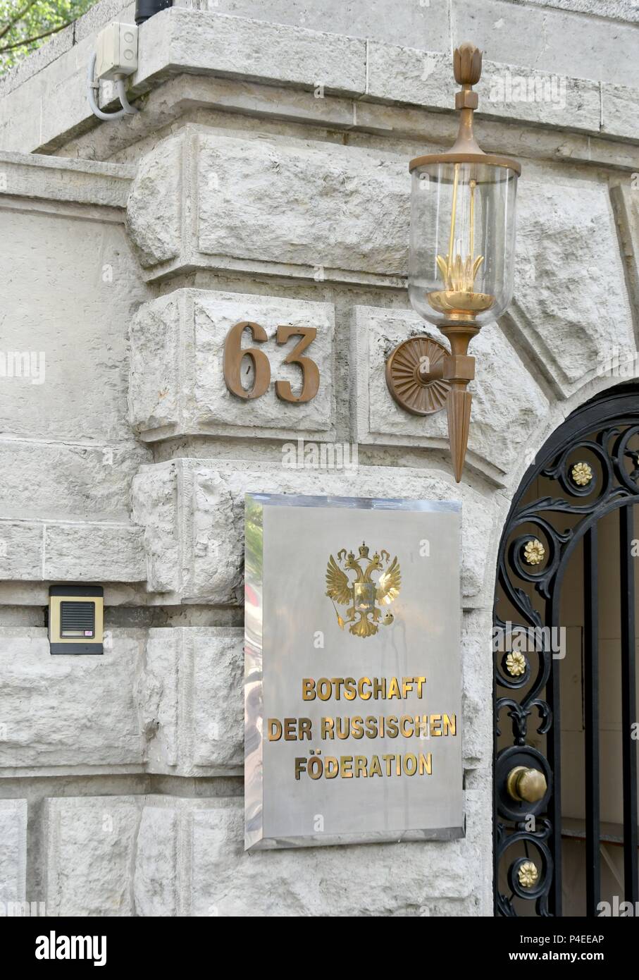 Russian Embassy in Berlin, May 26, 2018 | usage worldwide Stock Photo ...