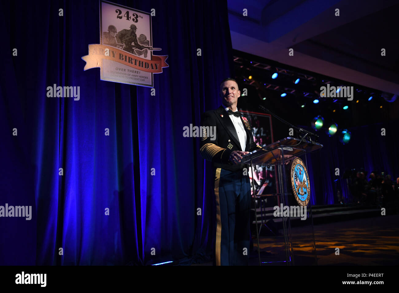 Sgt. Maj. of the U.S. Army Daniel A. Dailey gives his remarks during ...