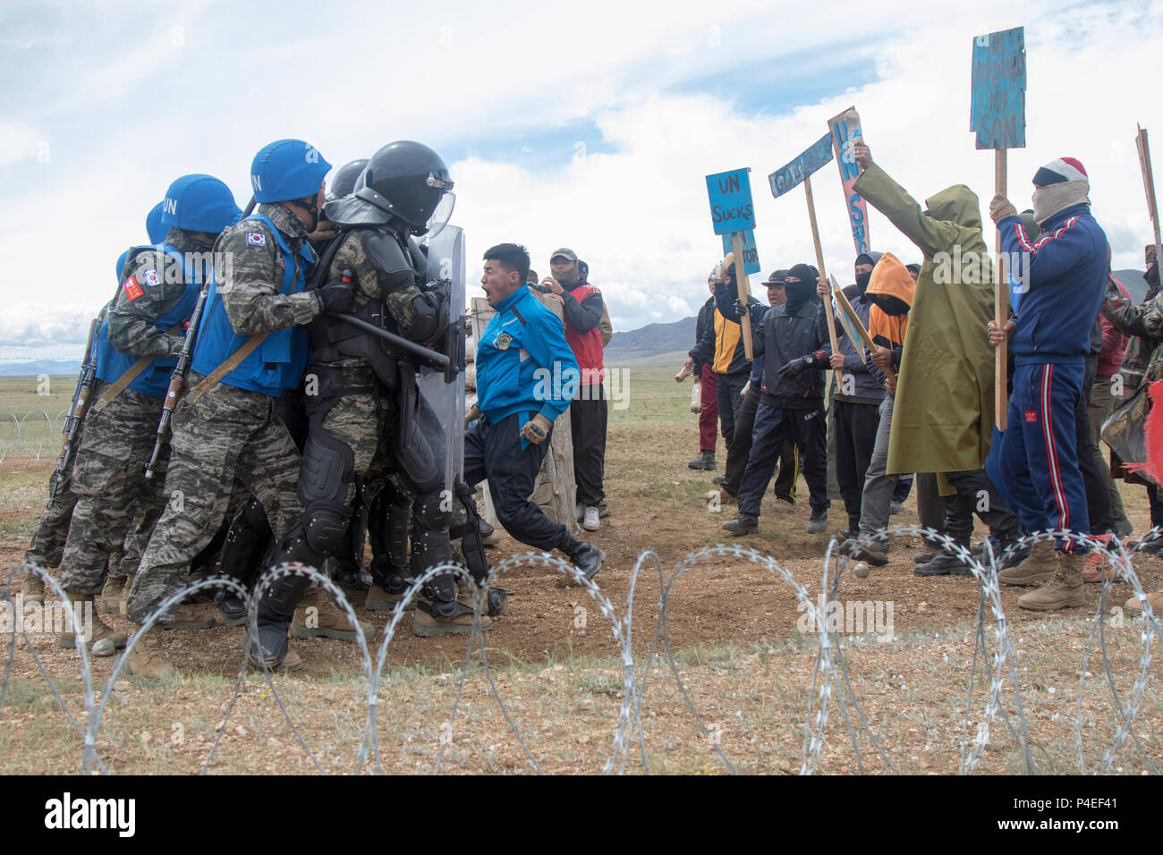 During a training event for crowd control, taught by Sgt. First Class ...
