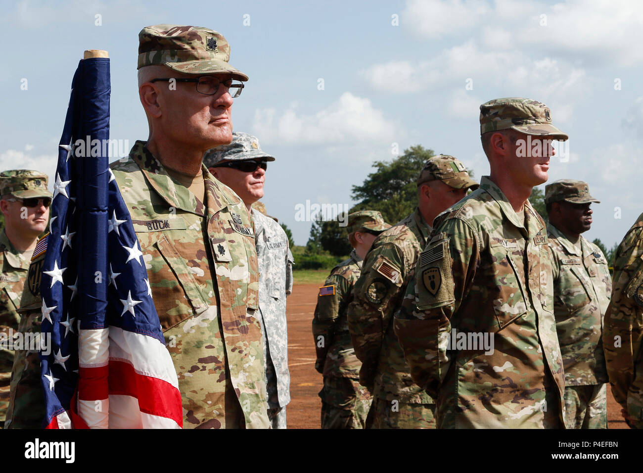 U.S. Army Lt. Col. Jeffrey Buck, Justified Accord participant, holds ...