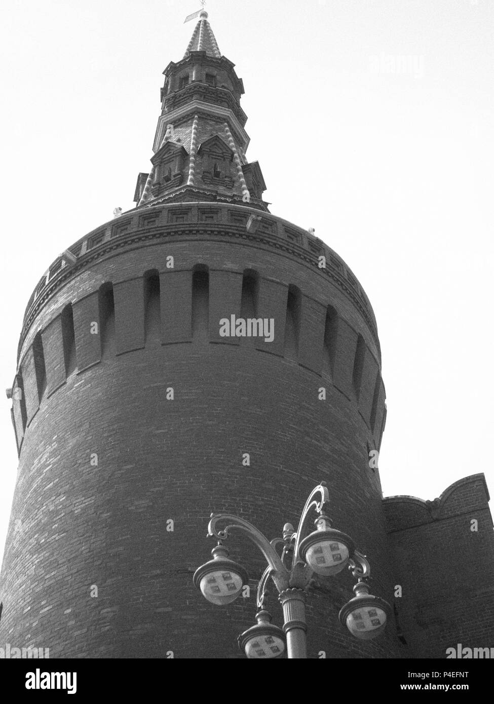 the Kremlin , the black-and-white photo of a clear day in April Stock ...