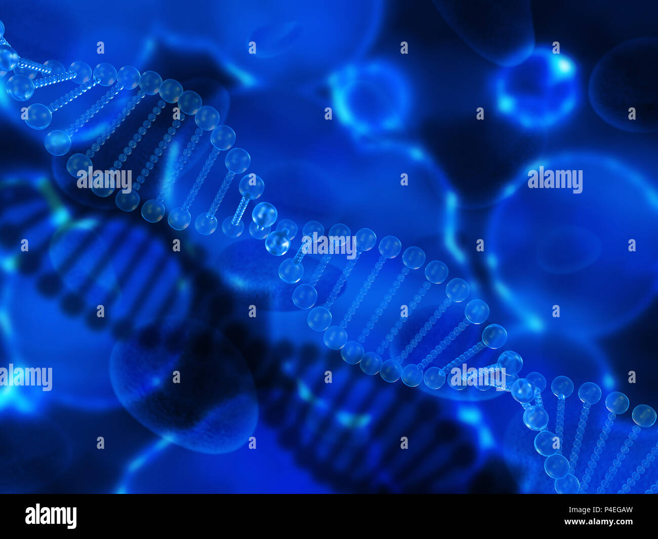 3D render of a medical background with clear DNA strands Stock Photo ...