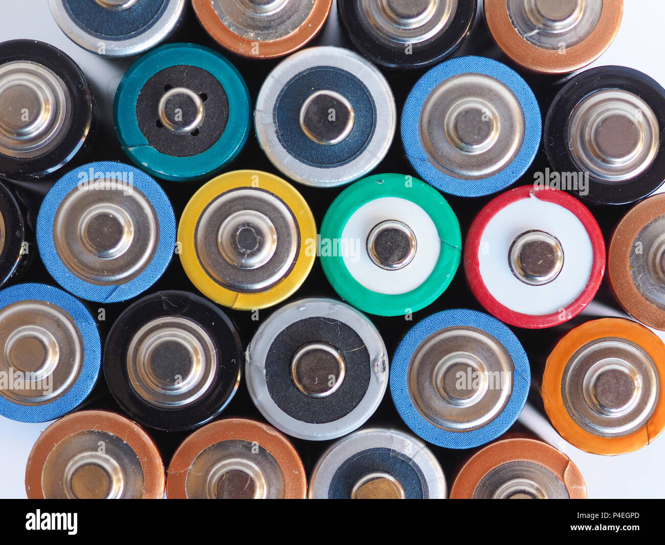 Many AA batteries (aka Double A) for electronic devices Stock Photo - Alamy