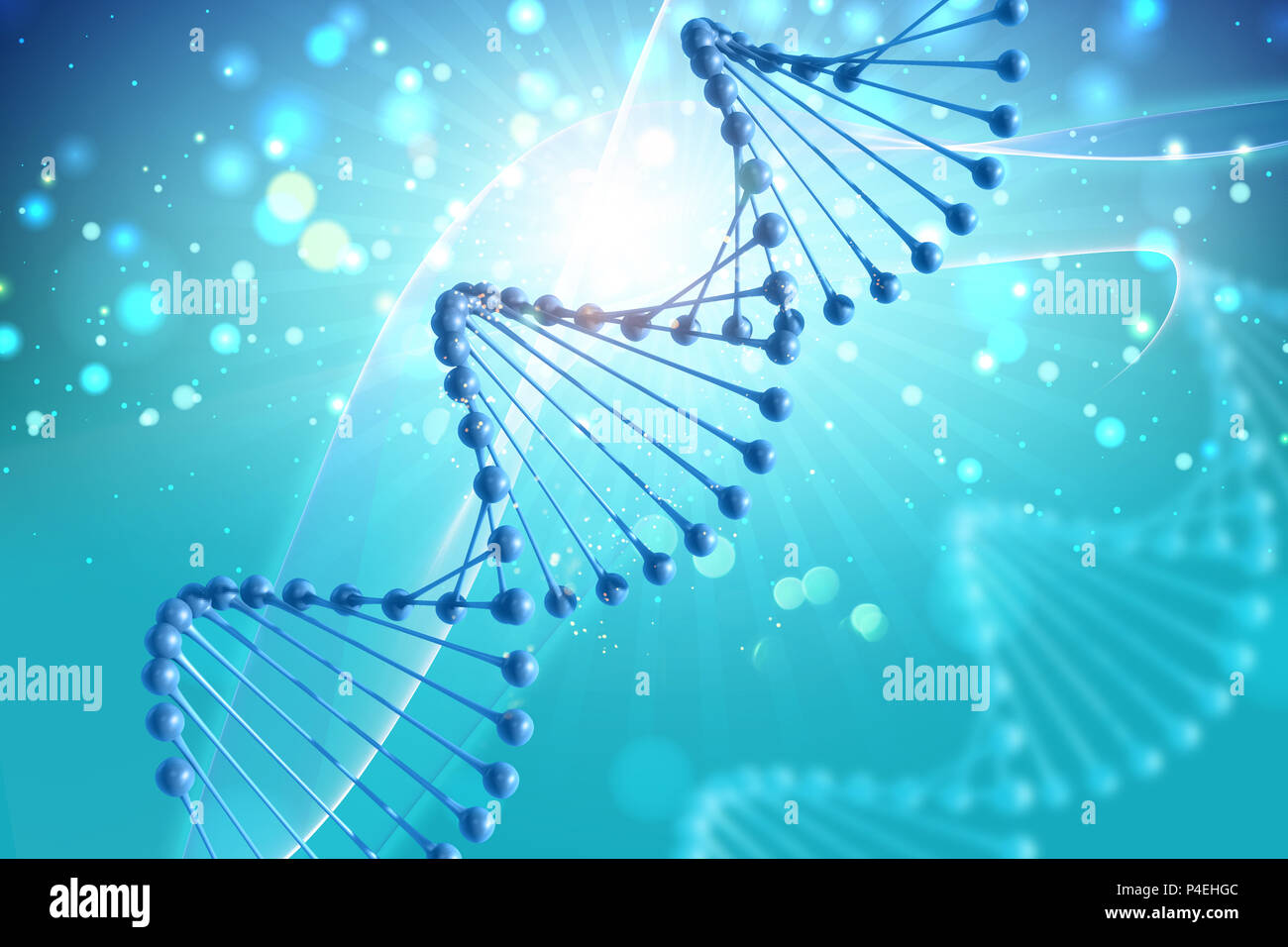 3D render of a medical background with DNA strands Stock Photo - Alamy