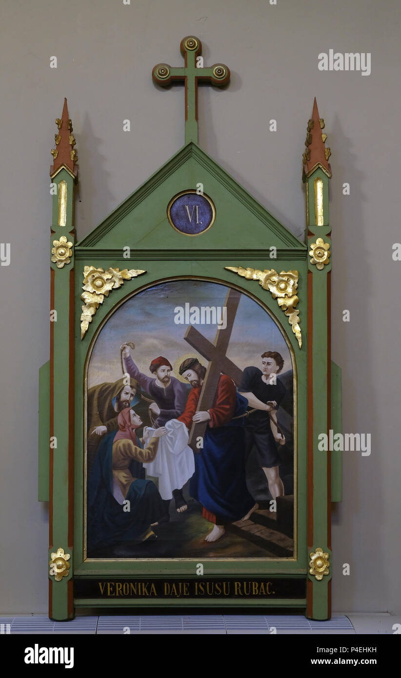 6th Stations of the Cross, Veronica wipes the face of Jesus, church of ...
