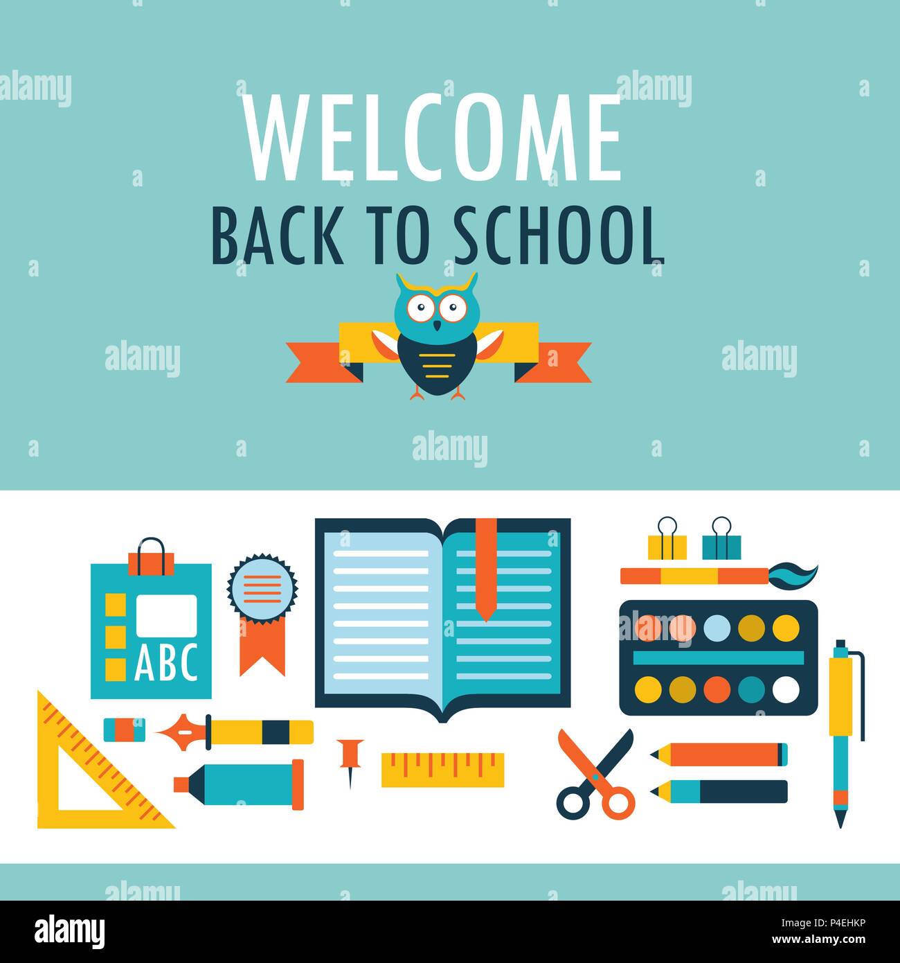Back to school background with study theme icons Stock Vector Image ...