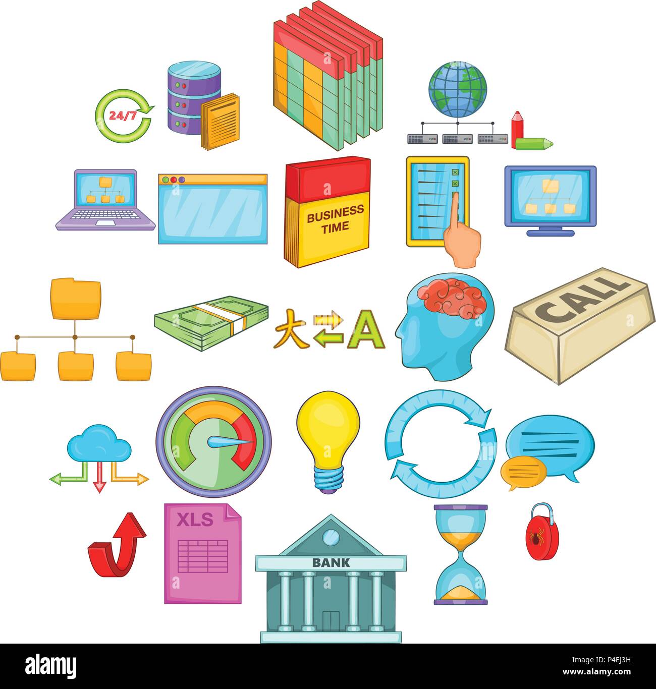 Sale of data icons set, cartoon style Stock Vector Image & Art - Alamy