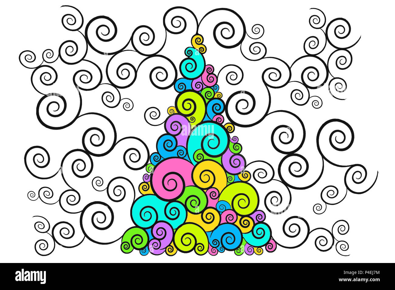 Whimsical Pine Tree Drawing Pine Tree Drawing Stock Illustrations