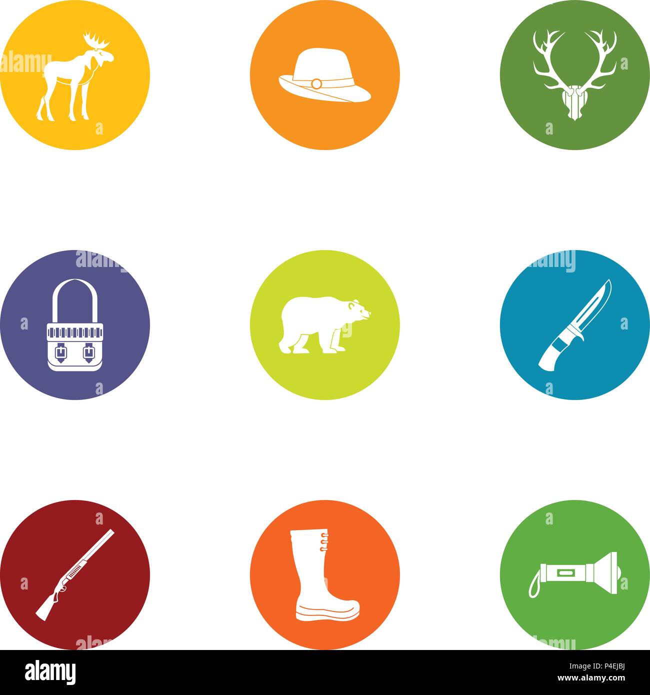 Forest walk icons set, flat style Stock Vector Image & Art - Alamy