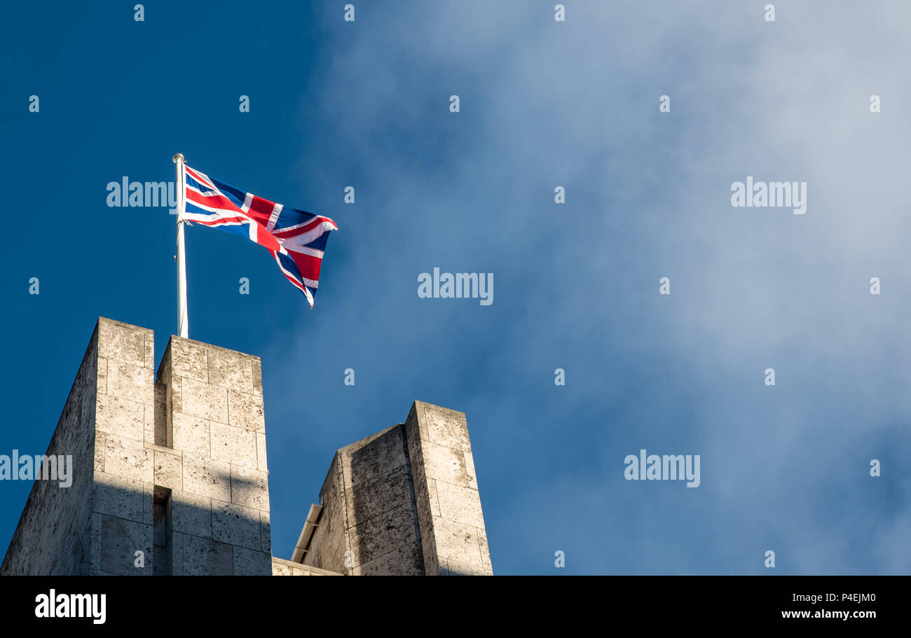 British flag waving hi-res stock photography and images - Alamy