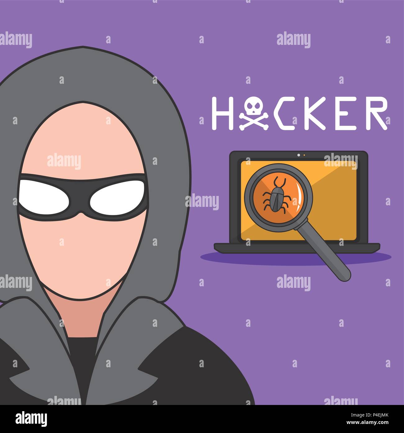 Hacker Criminal Dark Web Code Malware Stock Vector Images Alamy