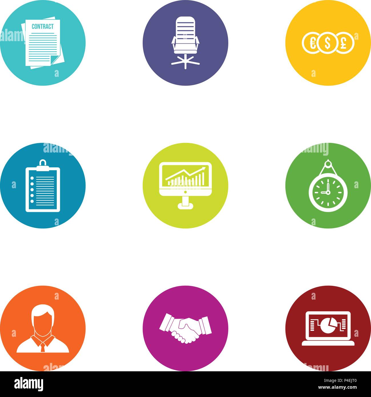 Work at computer icons set, flat style Stock Vector Image & Art - Alamy