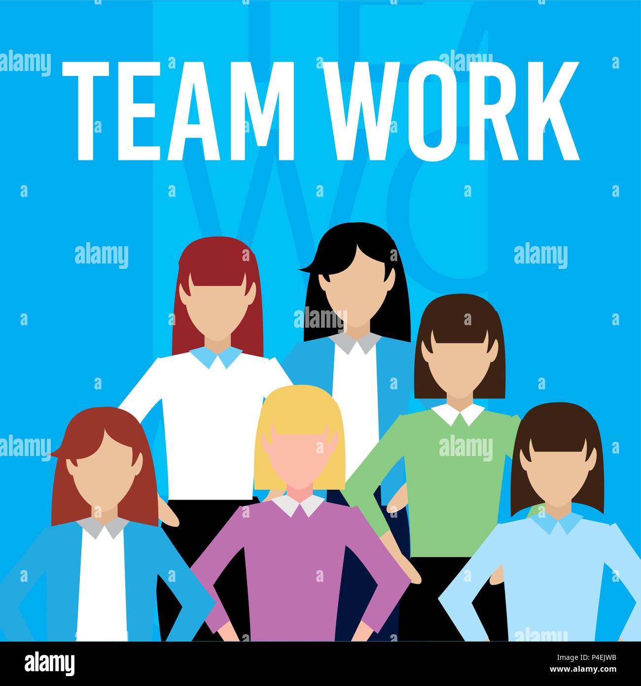 womens teamwork cartoon Stock Vector Image & Art - Alamy