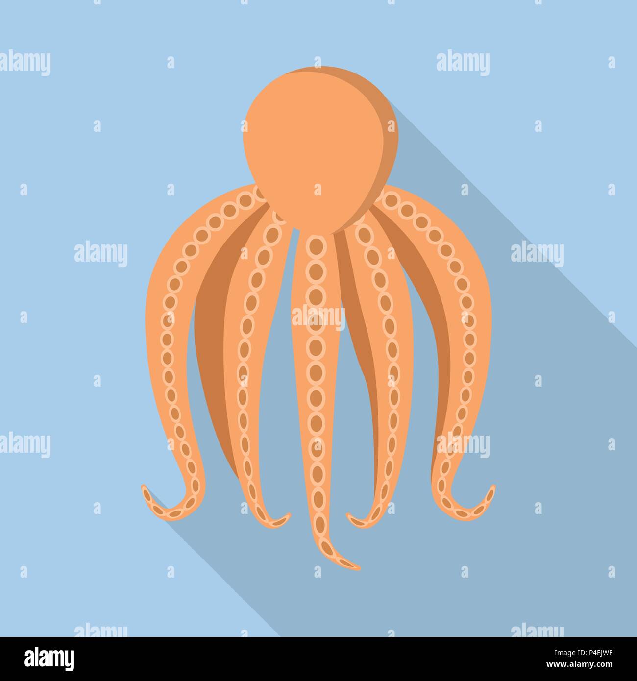 Red octopus icon, flat style Stock Vector Image & Art - Alamy