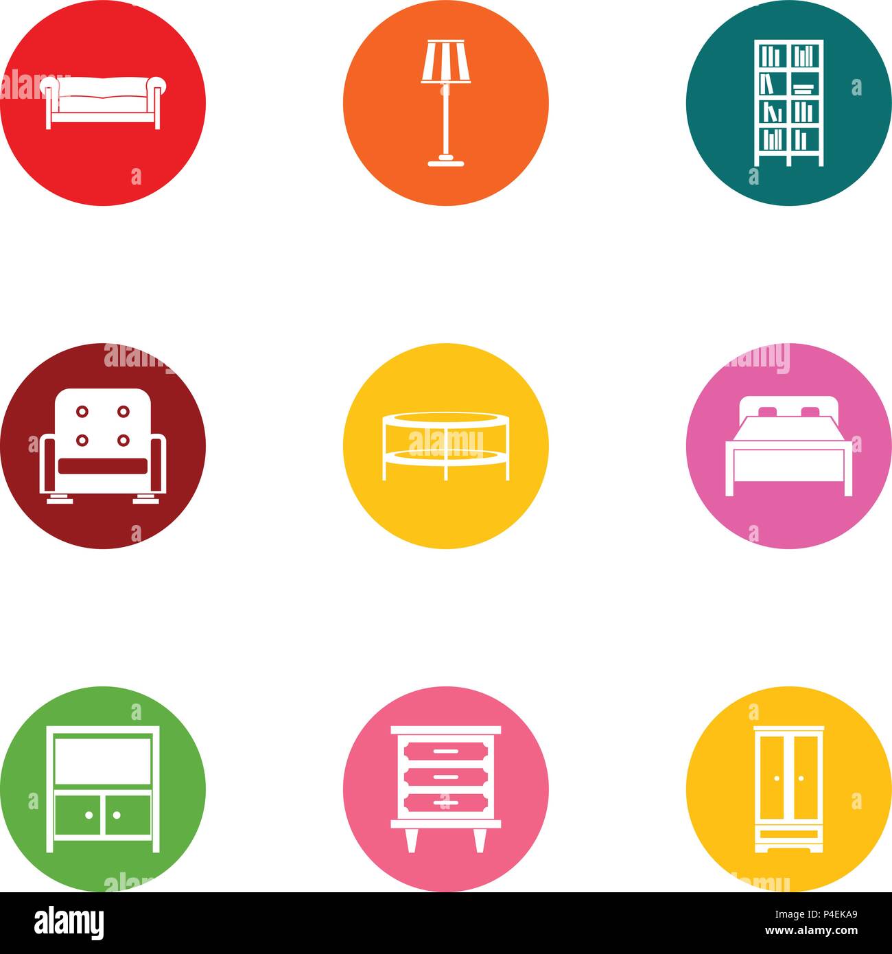 Recliner icons set, flat style Stock Vector Image & Art - Alamy