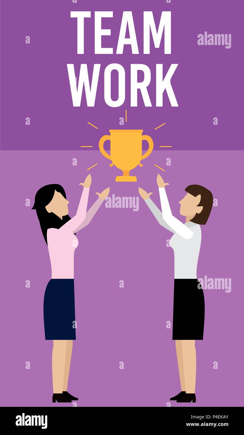 womens teamwork cartoon Stock Vector Image & Art - Alamy