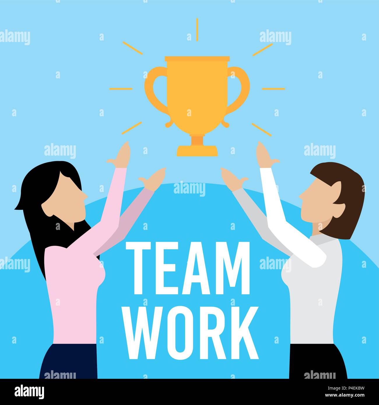 womens teamwork cartoon Stock Vector Image & Art - Alamy