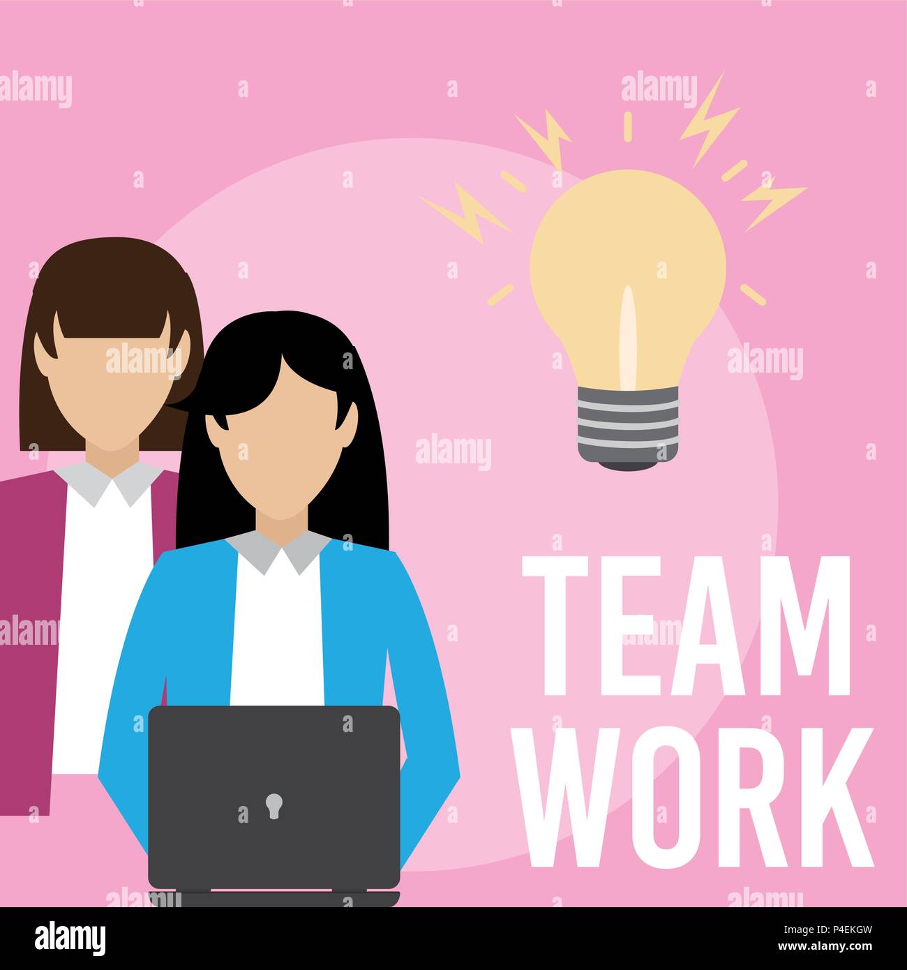 womens teamwork cartoon Stock Vector Image & Art - Alamy