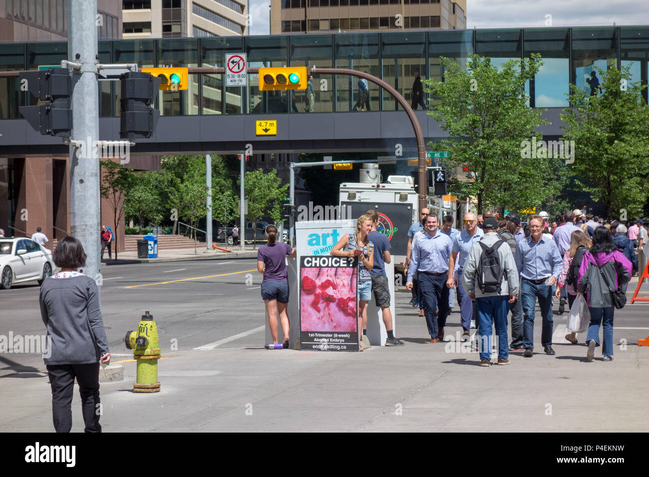 Pro Life demonstrators with signs in downtown Calgary Stock Photo - Alamy